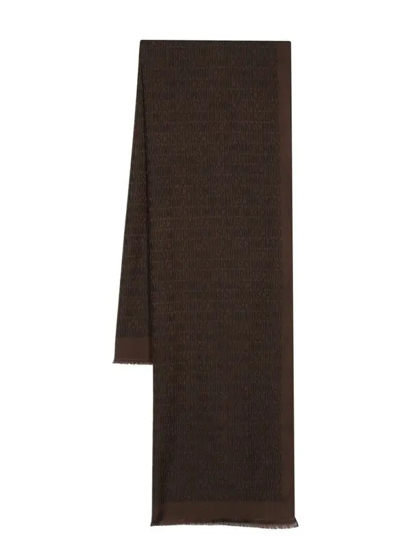 Moschino Jacquard Logo Scarf - Brown