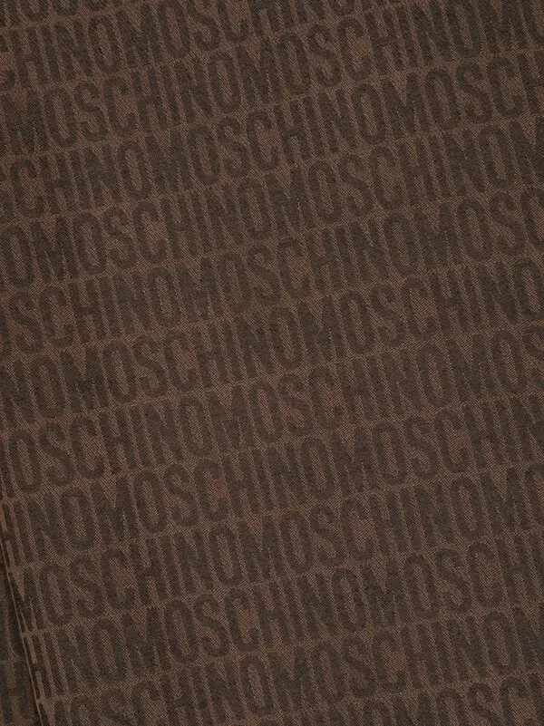 Moschino Jacquard Logo Scarf - Brown