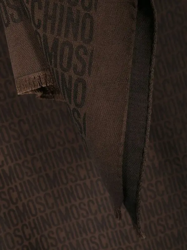 Moschino Jacquard Logo Scarf - Brown