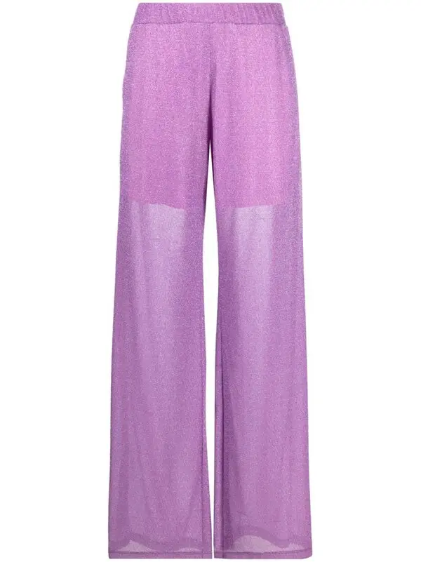 Amen Metallic Wide-leg Trousers