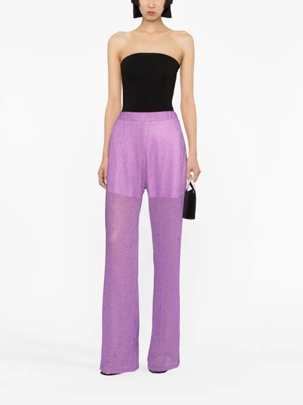 Amen Metallic Wide-leg Trousers