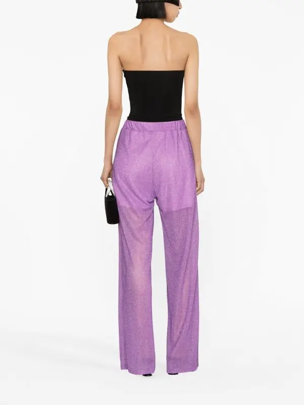 Amen Metallic Wide-leg Trousers