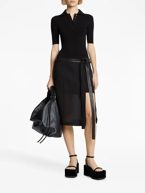 Proenza Schouler Short-sleeved Knitted Polo Bodysuit