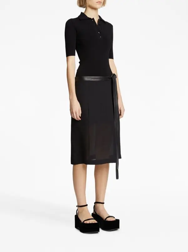 Proenza Schouler Short-sleeved Knitted Polo Bodysuit