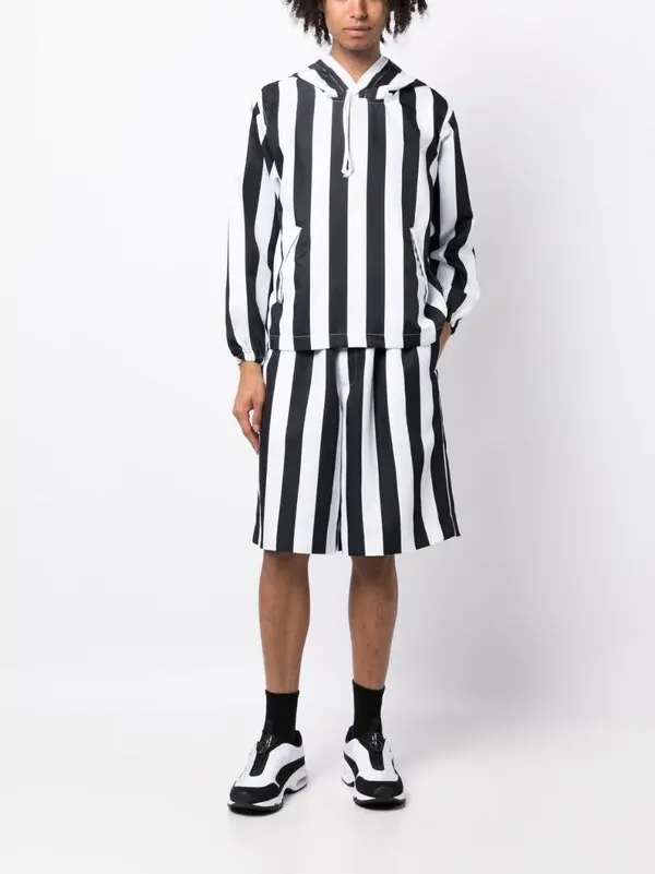 Comme Des Garçons Striped Long-sleeved Hoodie