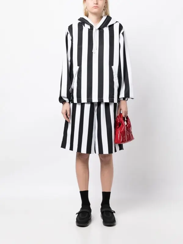 Comme Des Garçons Striped Long-sleeved Hoodie
