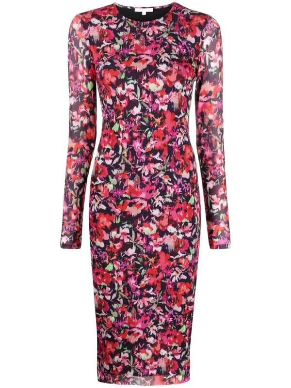 Patrizia Pepe Floral-print Tulle Midi Dress