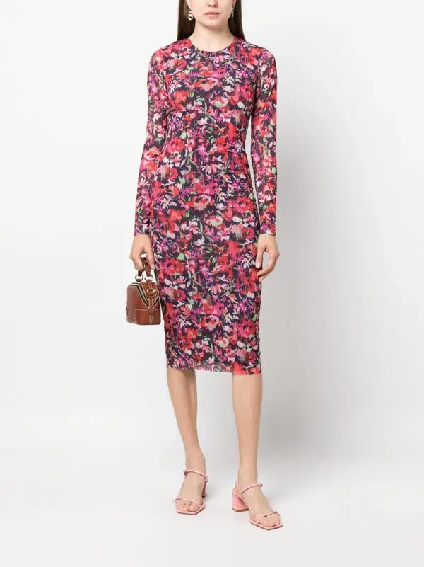 Patrizia Pepe Floral-print Tulle Midi Dress