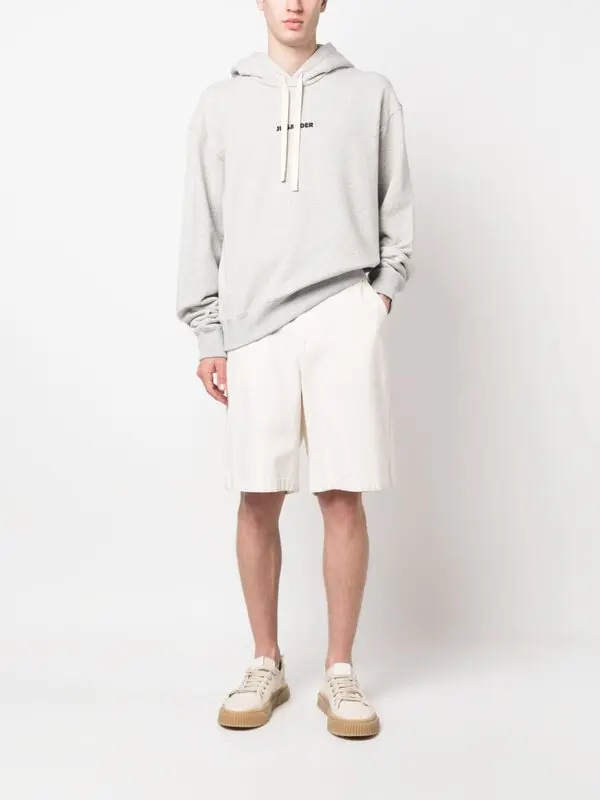JIL SANDER Logo-print Hoodie - Grey