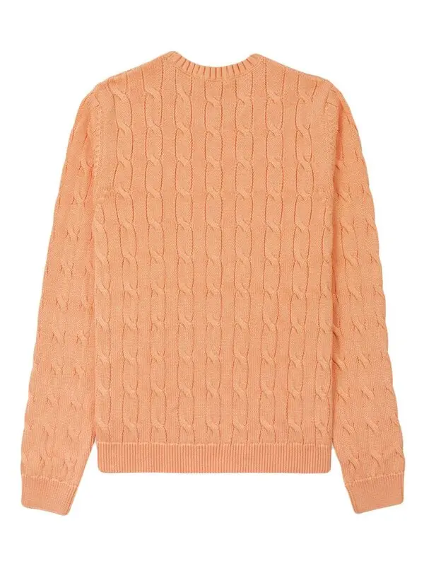 SPORTY & RICH Logo-embroidered Cable-knit Jumper