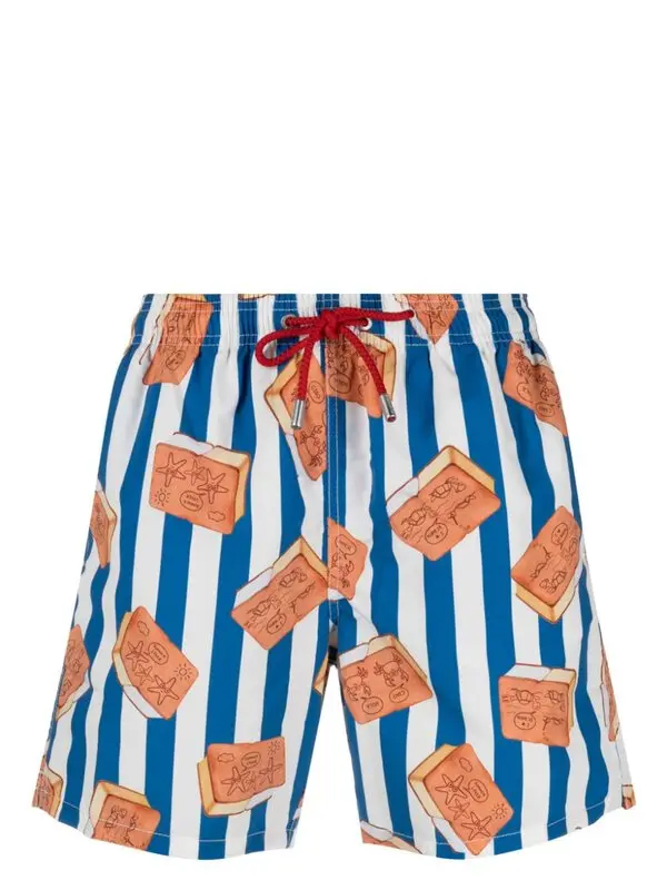 MC2 SAINT BARTH Gustavia Cucciolone-print Swim Shorts - Blue