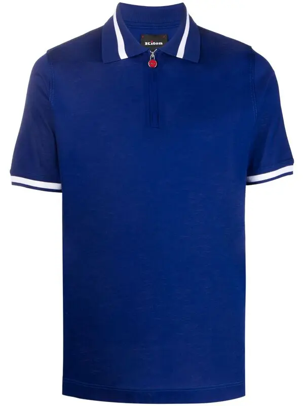 Kiton Piqué Zip-fastening Polo Shirt