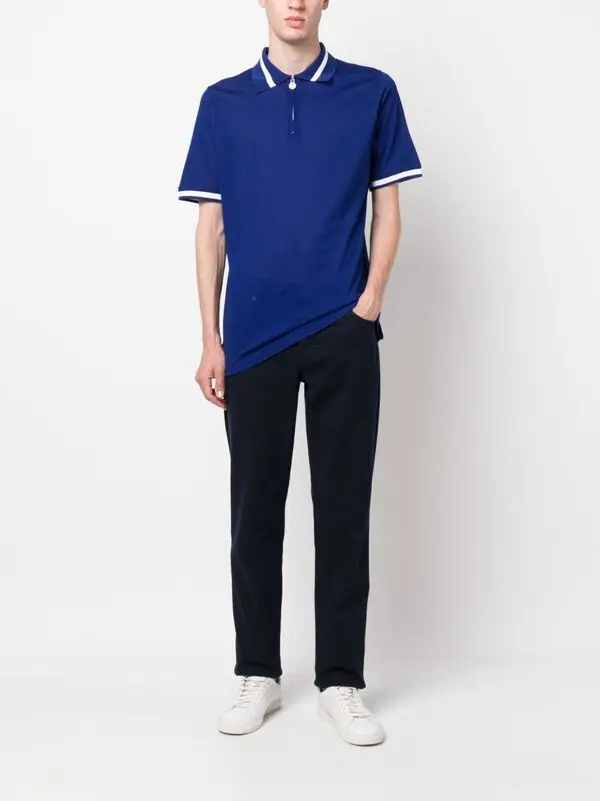 Kiton Piqué Zip-fastening Polo Shirt