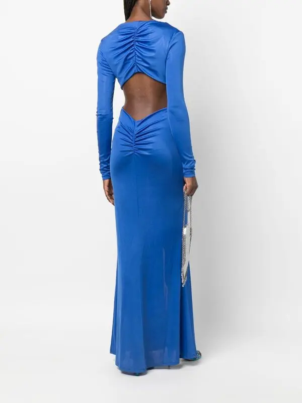 Patrizia Pepe Open-back Ruched Maxi Dress