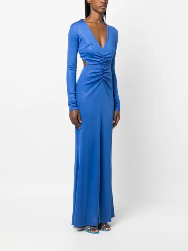 Patrizia Pepe Open-back Ruched Maxi Dress