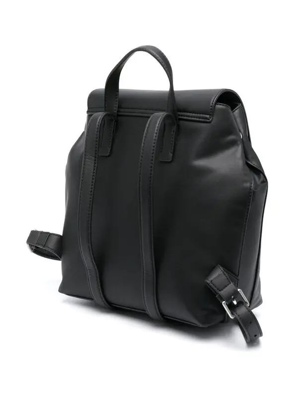 Calvin Klein Black Nylon Compact Backpack with Logo Plaque Calvin Klein Logo-Plaque Backpack - Black | Editorialist main image 3