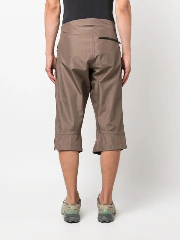 GR10K Buckle-fastening Satin Cropped Trousers - Brown