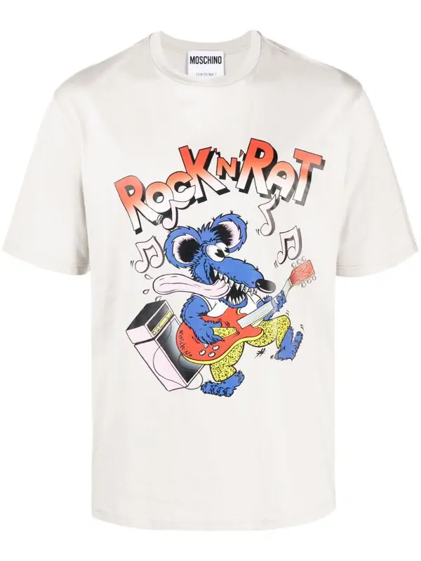 Moschino Graphic-print Cotton T-shirt - Grey