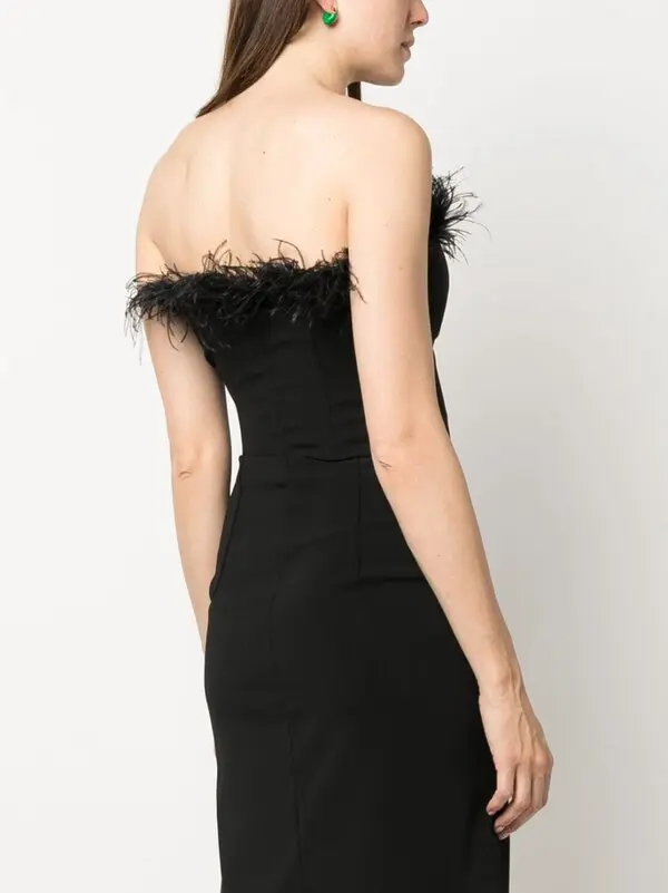 Patrizia Pepe Feather-detailing Top - Black