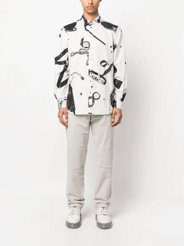 Moschino Logo-patch Straight-leg Trousers