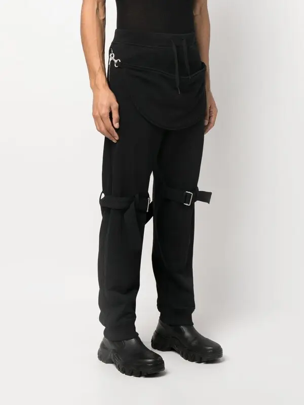 Moschino Buckled Layered Straight Trousers