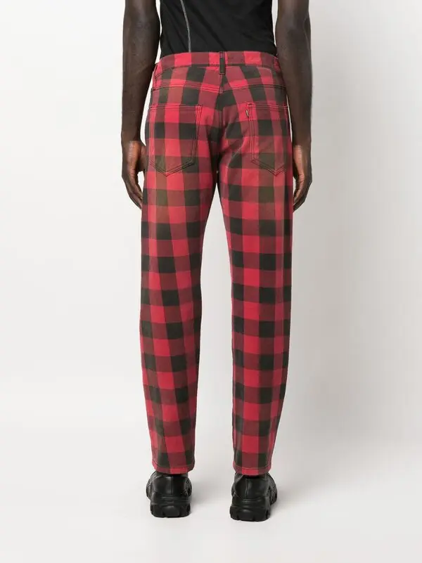Moschino Check-pattern Tapered Trousers