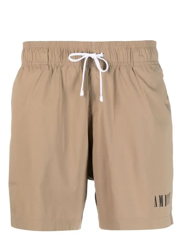Amiri Logo Print Drawstring Bermuda Shorts