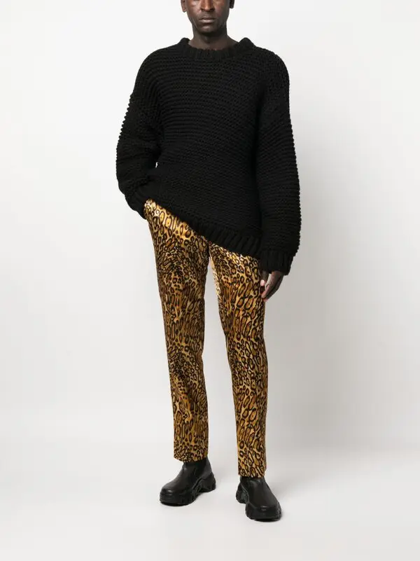 Moschino Animal-print Slim-cut Trousers