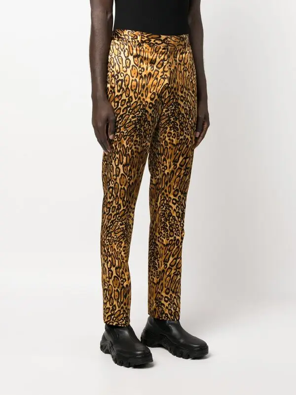 Moschino Animal-print Slim-cut Trousers