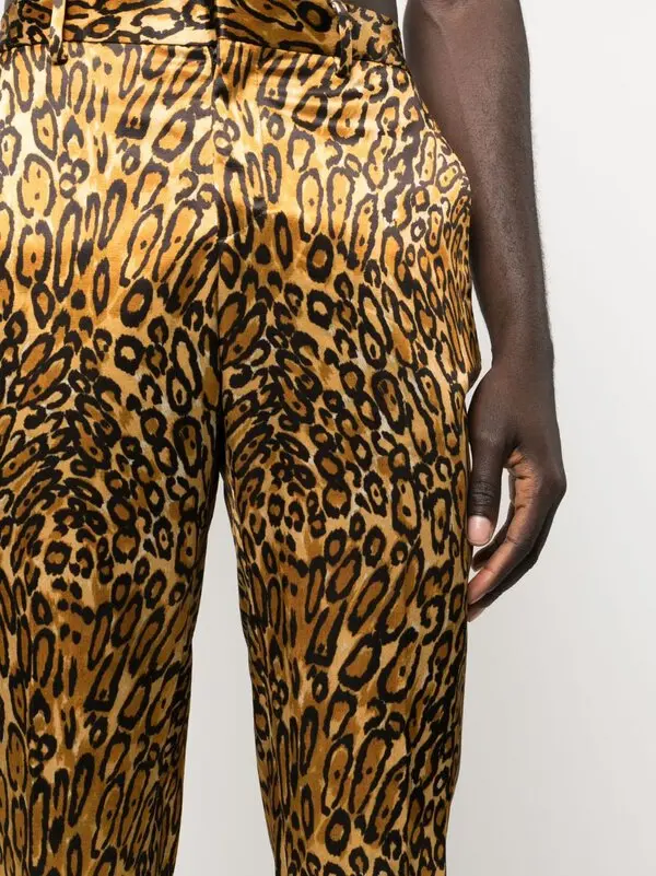Moschino Animal-print Slim-cut Trousers