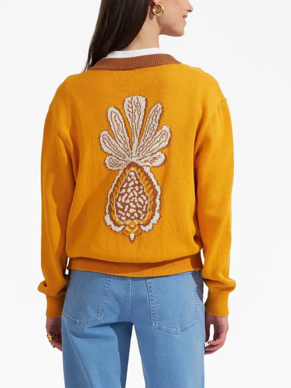 La DoubleJ Pineapple-print Cardigan - Orange