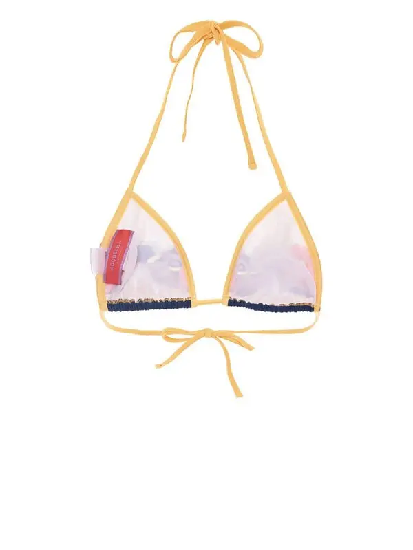 La DoubleJ Tropical-print Bikini Top - Neutrals