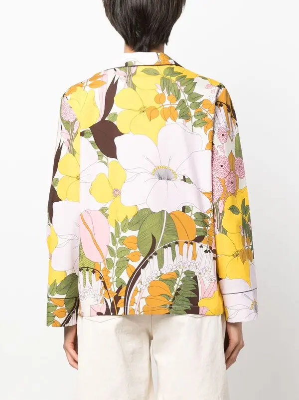 La DoubleJ Floral-print Cotton Shirt - Neutrals