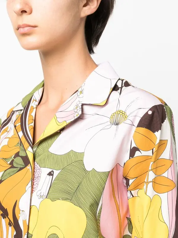 La DoubleJ Floral-print Cotton Shirt - Neutrals