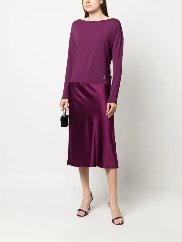 Patrizia Pepe Rhinestone-embellished Jersey Sweatshirt