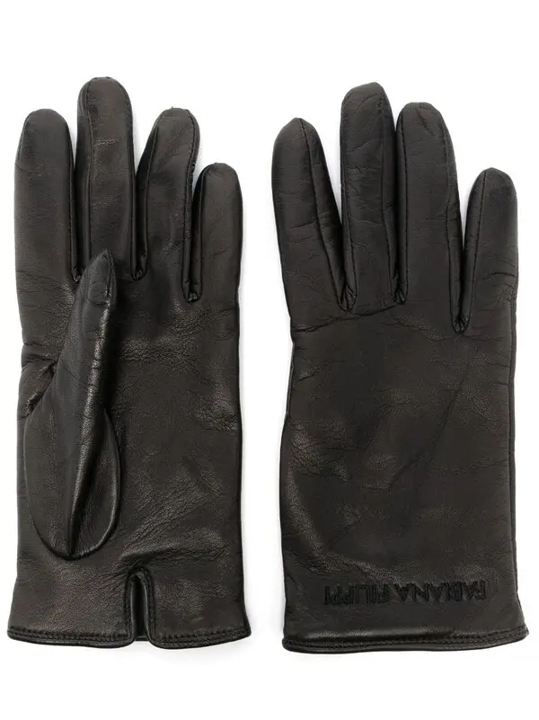 Fabiana Filippi Leather Gloves - Black
