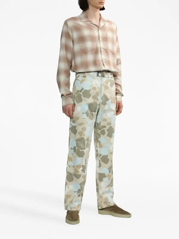 Rhude Logo-embroidered Check-print Shirt
