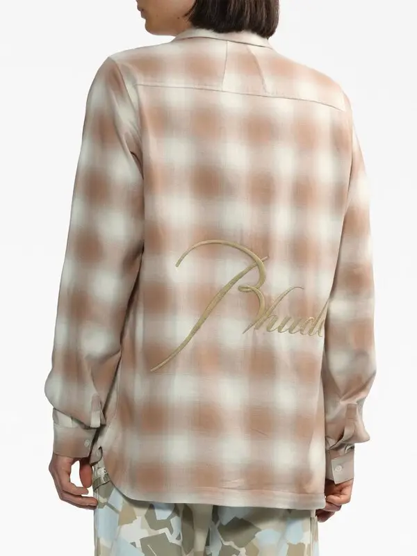 Rhude Logo-embroidered Check-print Shirt