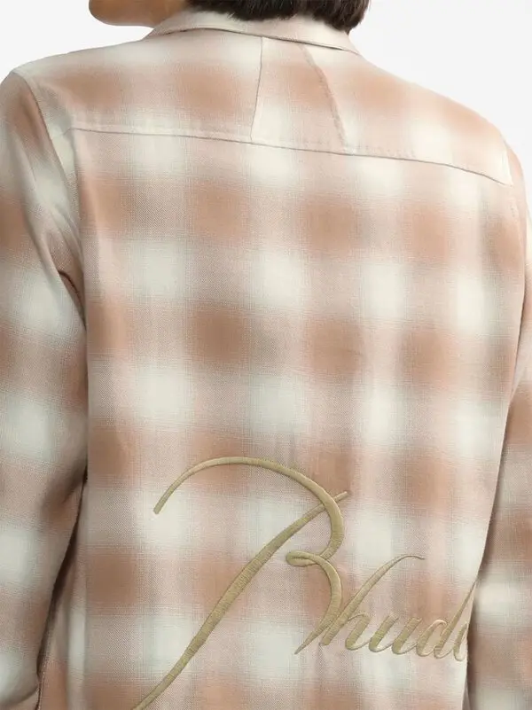 Rhude Logo-embroidered Check-print Shirt