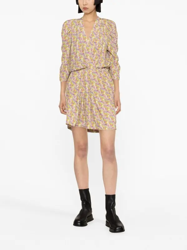 Zadig&Voltaire Floral Wings-print Mini Dress - Yellow