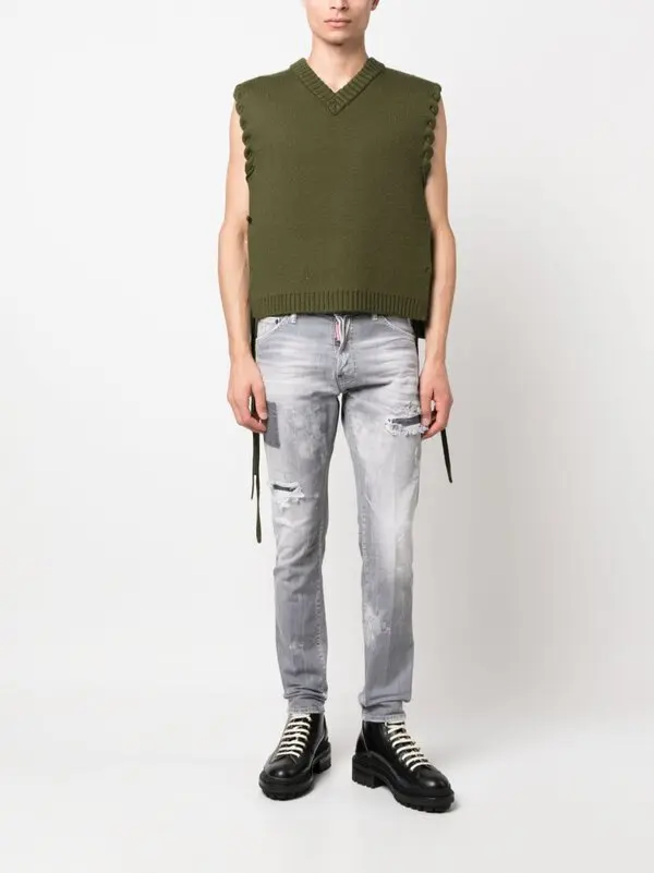 Dsquared2 Straight-leg Distressed Jeans - Grey