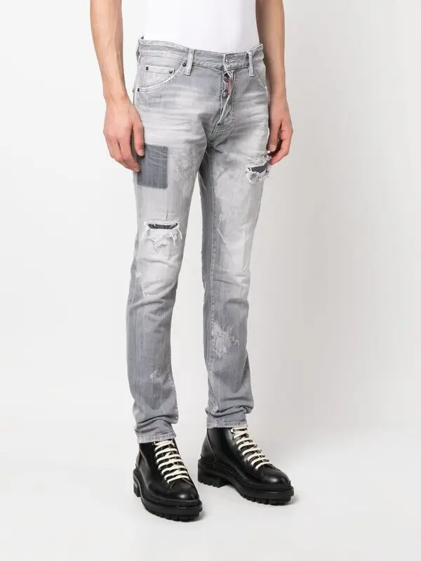 Dsquared2 Straight-leg Distressed Jeans - Grey