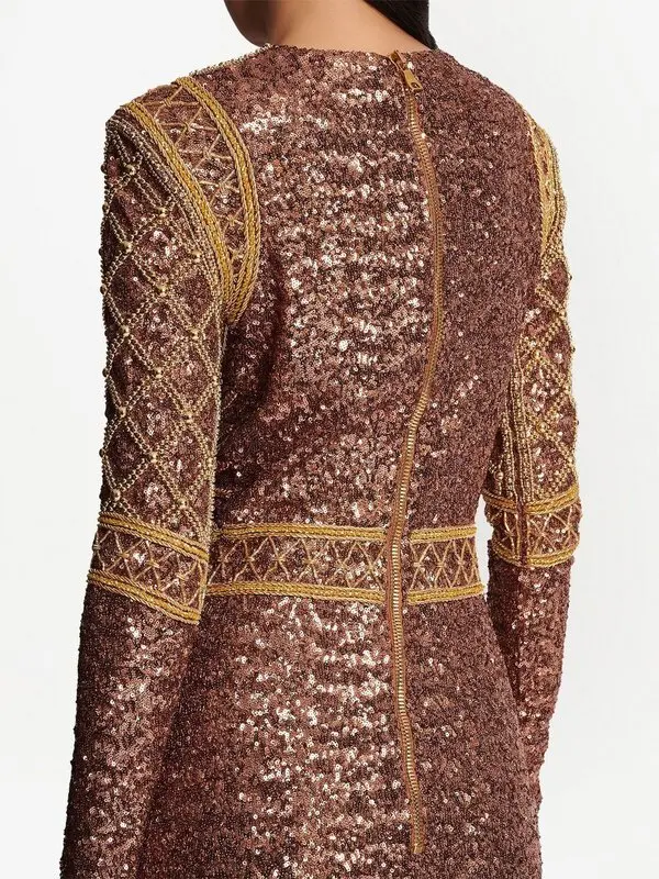sachin and babi light blue dress Balmain Embroidered Mini Dress In Gold - 25% Off