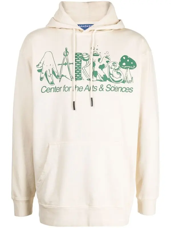 MARKET Smiley Arts & Sciences Cotton Hoodie - Neutrals