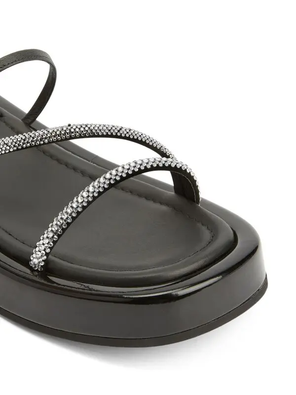 GIUSEPPE ZANOTTI Melbourne Lace Up Flatform Sandals - Black