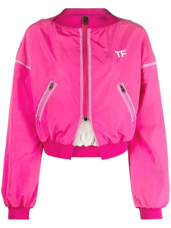 TOM FORD Logo-print Cropped Bomber Jacket