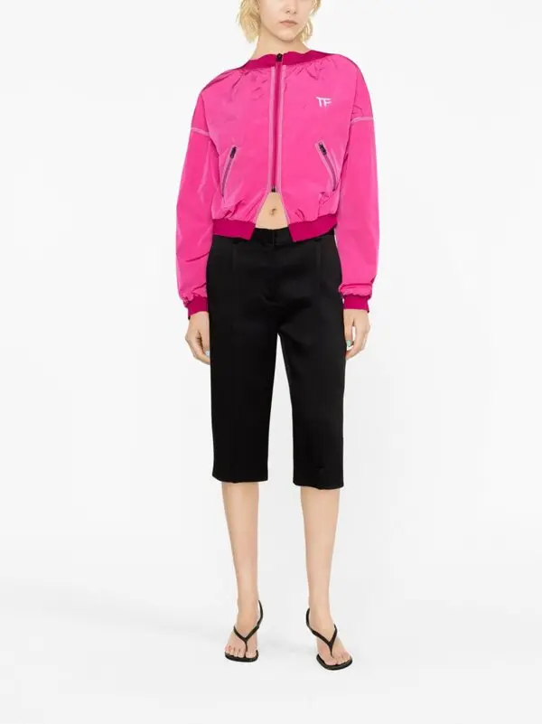 TOM FORD Logo-print Cropped Bomber Jacket