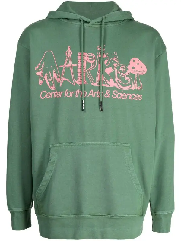 MARKET Smiley Arts & Sciences Cotton Hoodie - Green
