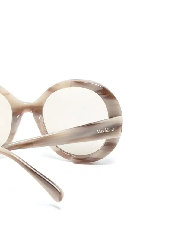 Max Mara Round-Frame Sunglasses - Neutrals | Editorialist display picture 3