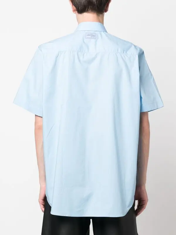 Raf Simons Polka Dot Print Cotton Shirt - Blue
